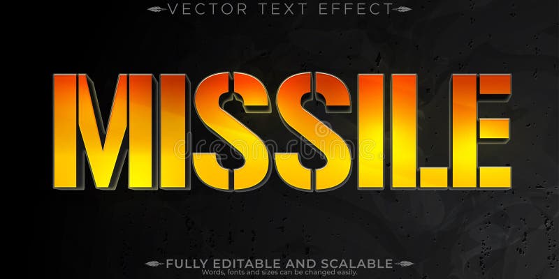 Missile War Text Effect, Editable Cinema and Show Text Style Stock ...