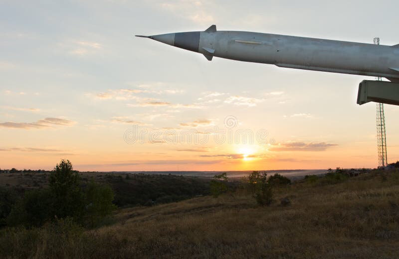 Missile With A Warhead On A Launcher Stock Image - Image of landscape ...
