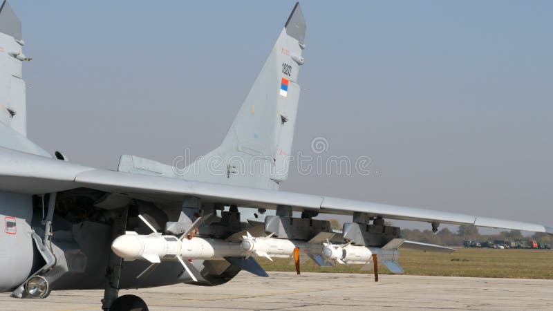 Missiles Under the Wing of a Soviet Era Supersonic Interceptor Belgrade ...