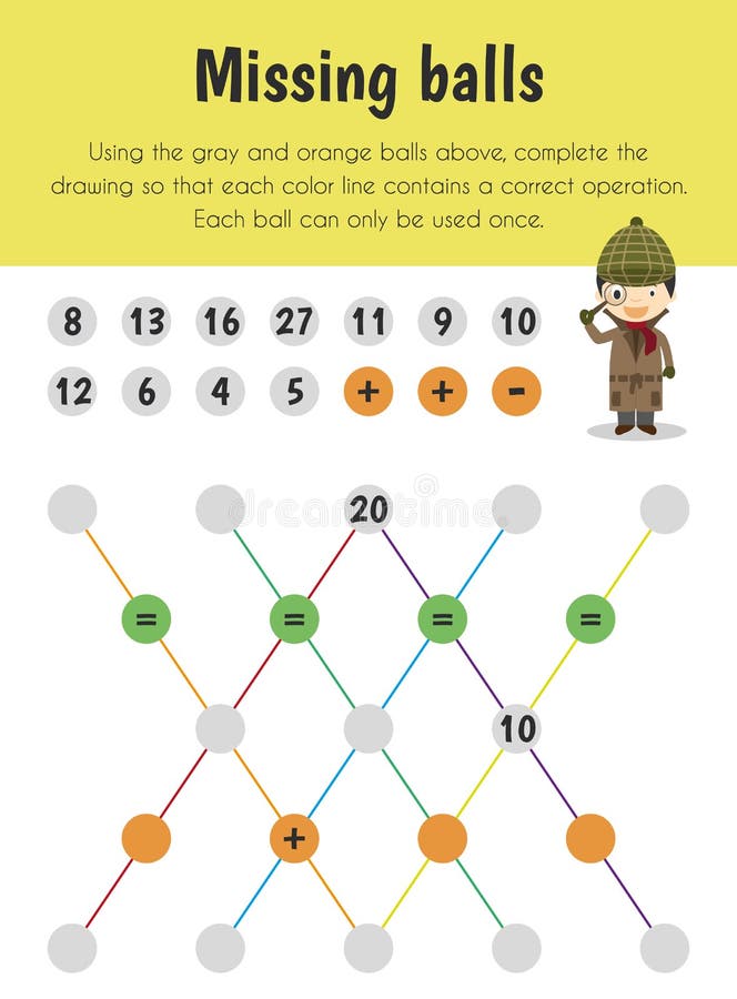 Missing Balls Educational Sheet. Primary Module for Numerical Ability ...