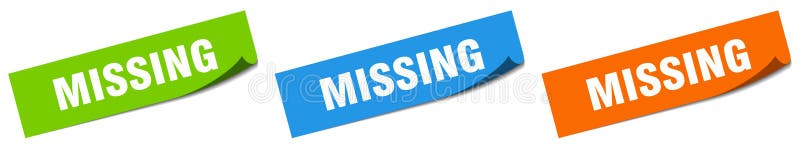Missing Banner. Missing Speech Bubble Label Set. Stock Vector ...