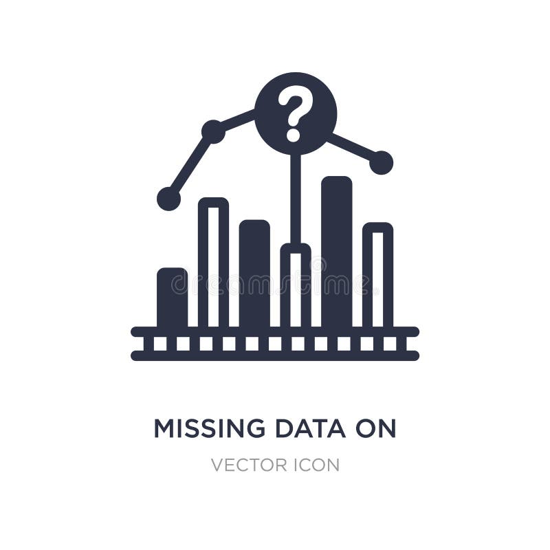Missing Data on Analytics Line Graphic Icon on White Background. Simple ...