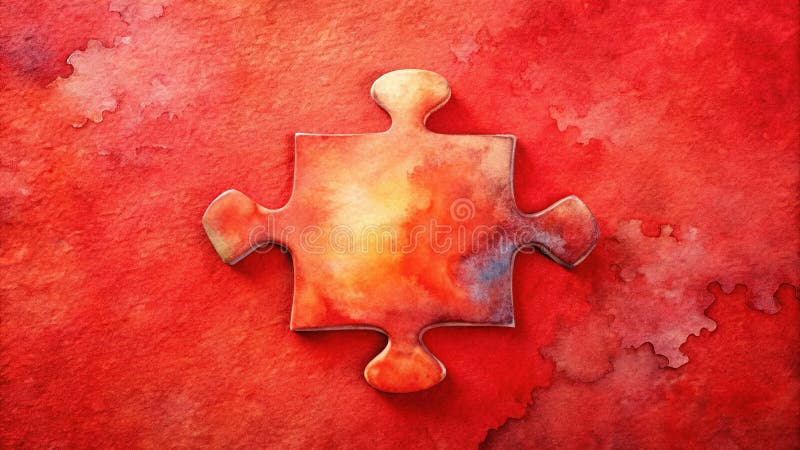 Missing Jigsaw Puzzle Piece on a Vibrant Red Background a Symbolic ...