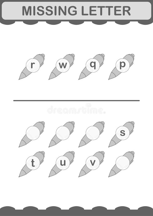 Missing Letter with Erlenmeyer Flask. Worksheet for Kids Stock Vector ...