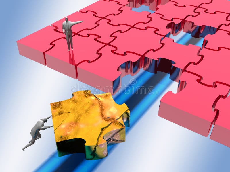 The Missing Link, Jigsaw Puzzle. Stock Illustration - Illustration of ...