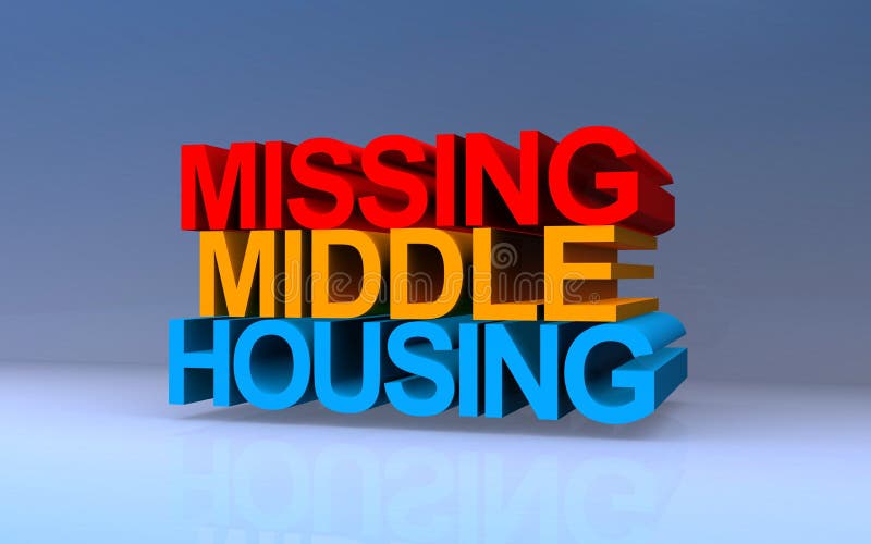 Missing Middle Housing on Blue Stock Illustration - Illustration of ...