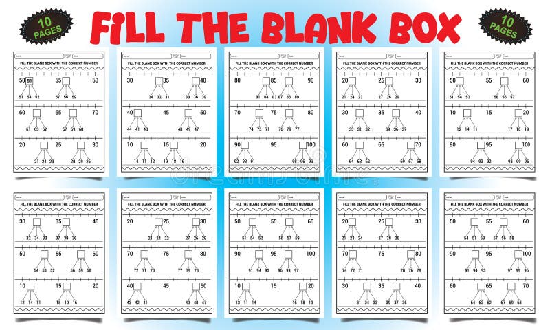 Fill in the Blank Box Worksheet for Children Stock Vector ...