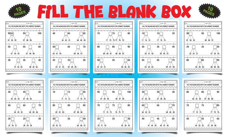 Fill in the Blank Box Worksheet for Children Stock Vector - Illustration of activity, activities ...