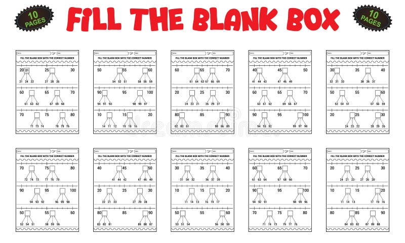 Missing Number Worksheet for Children Stock Vector - Illustration of ...