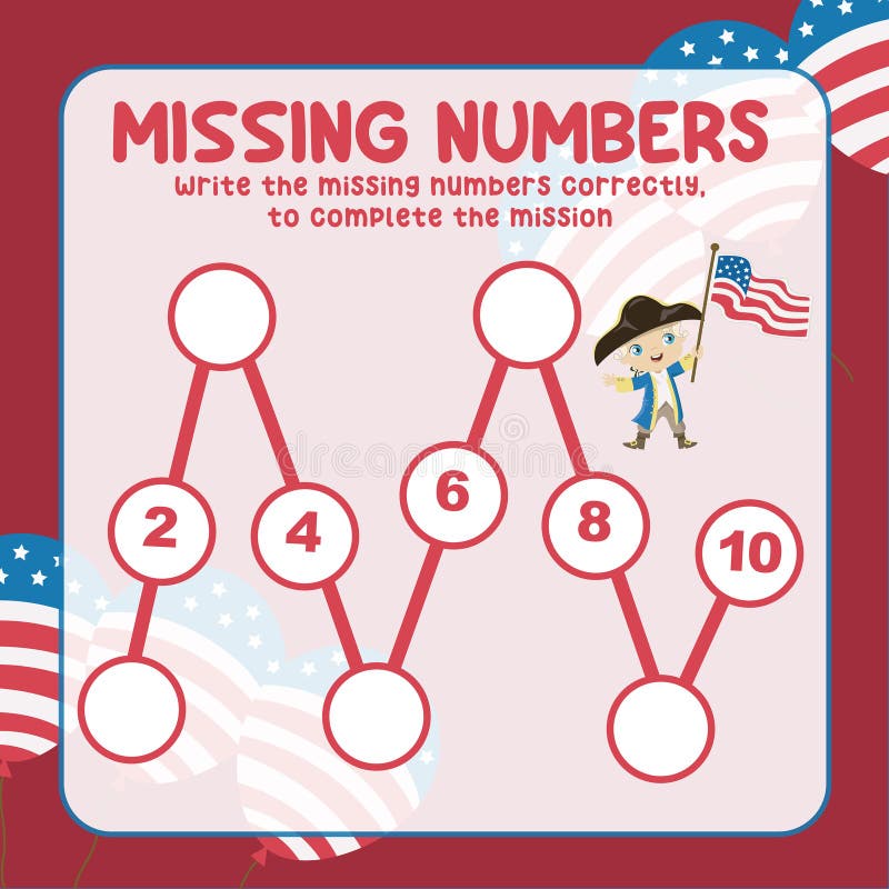 Missing Numbers Worksheet. Count and Write Activity. Stock Vector ...