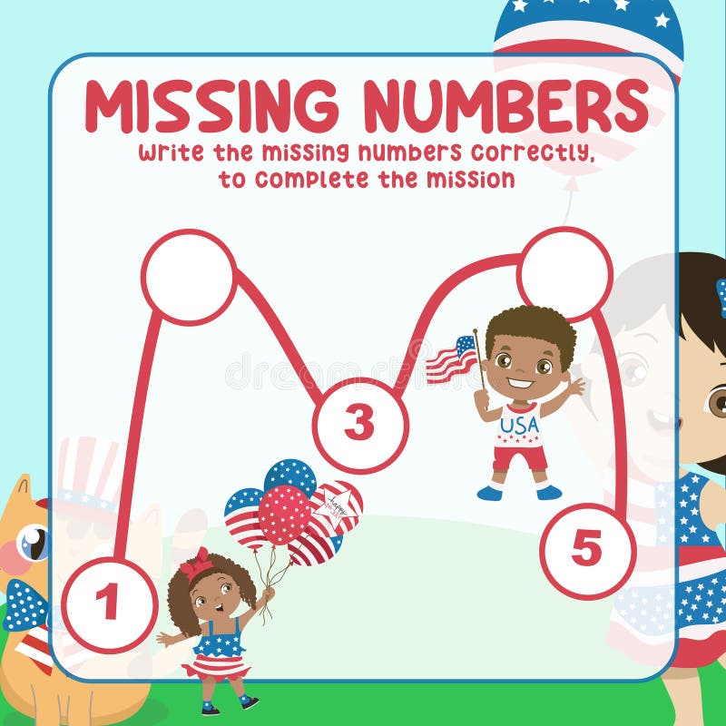 Missing Numbers Worksheet. Write the Answer Correctly. Stock Vector ... Missing Numbers Worksheet. Write the Answer Correctly. Stock Vector ...