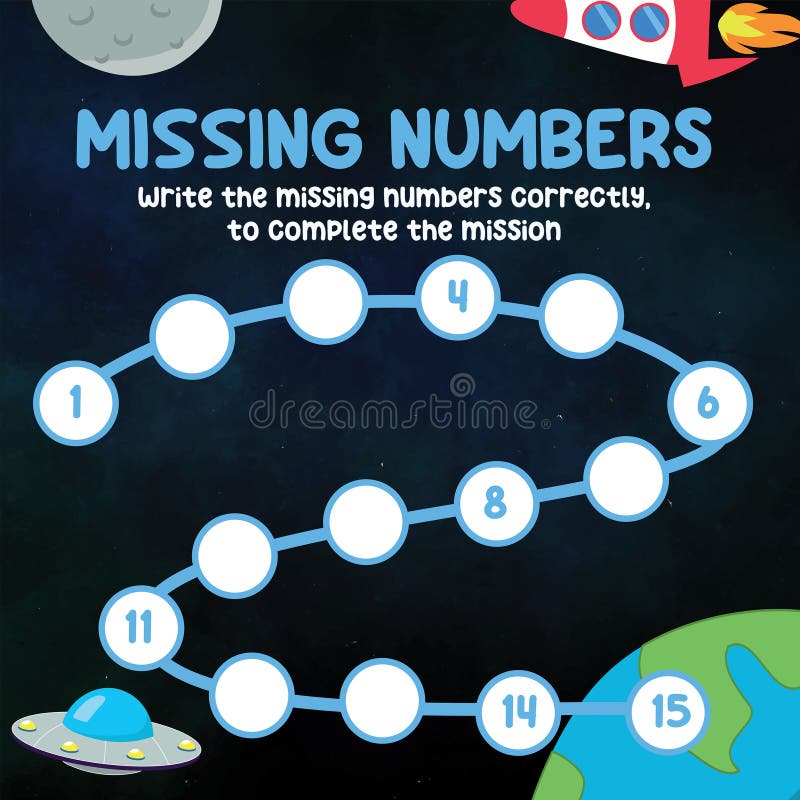 Missing Numbers Worksheet. Write the Answer Correctly. Stock ...