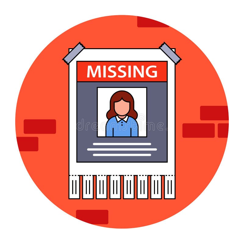 Missing Person Announcement. Flyer Hanging on a Brick Wall Stock Vector ...