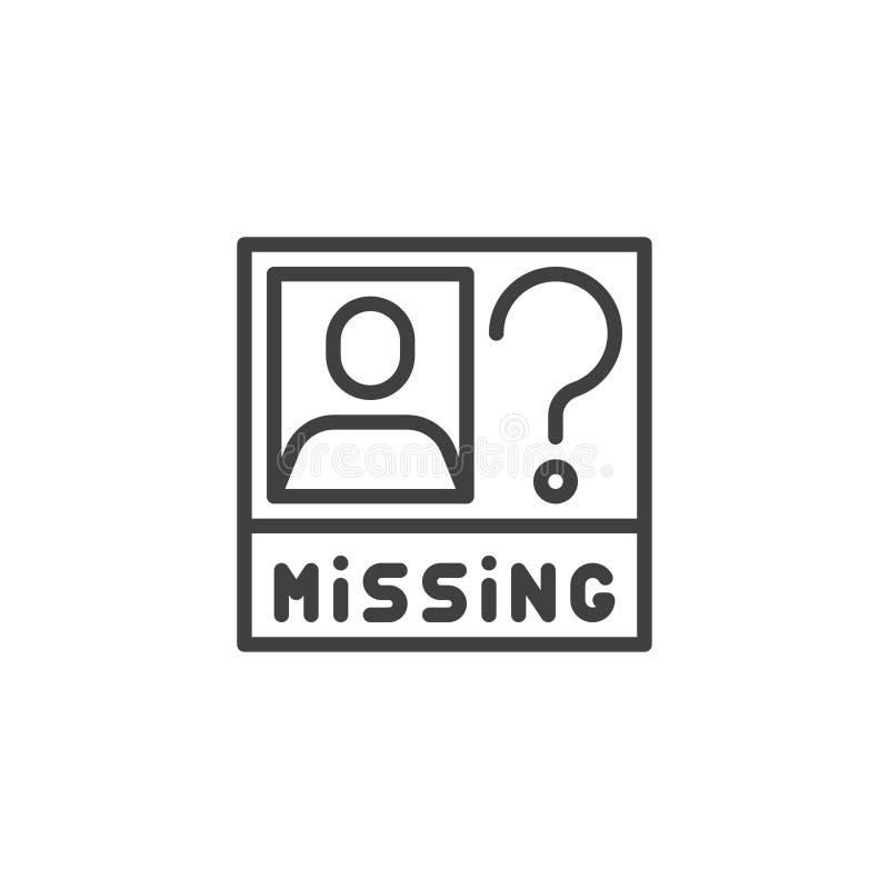 Missing Person line icon stock illustration. Illustration of hidden ...