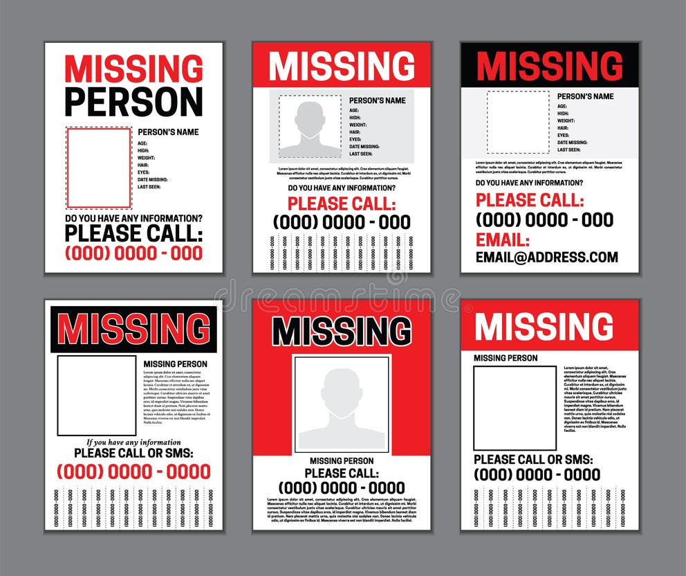 Missing Person Set Icon Stock Illustrations – 84 Missing Person Set ...