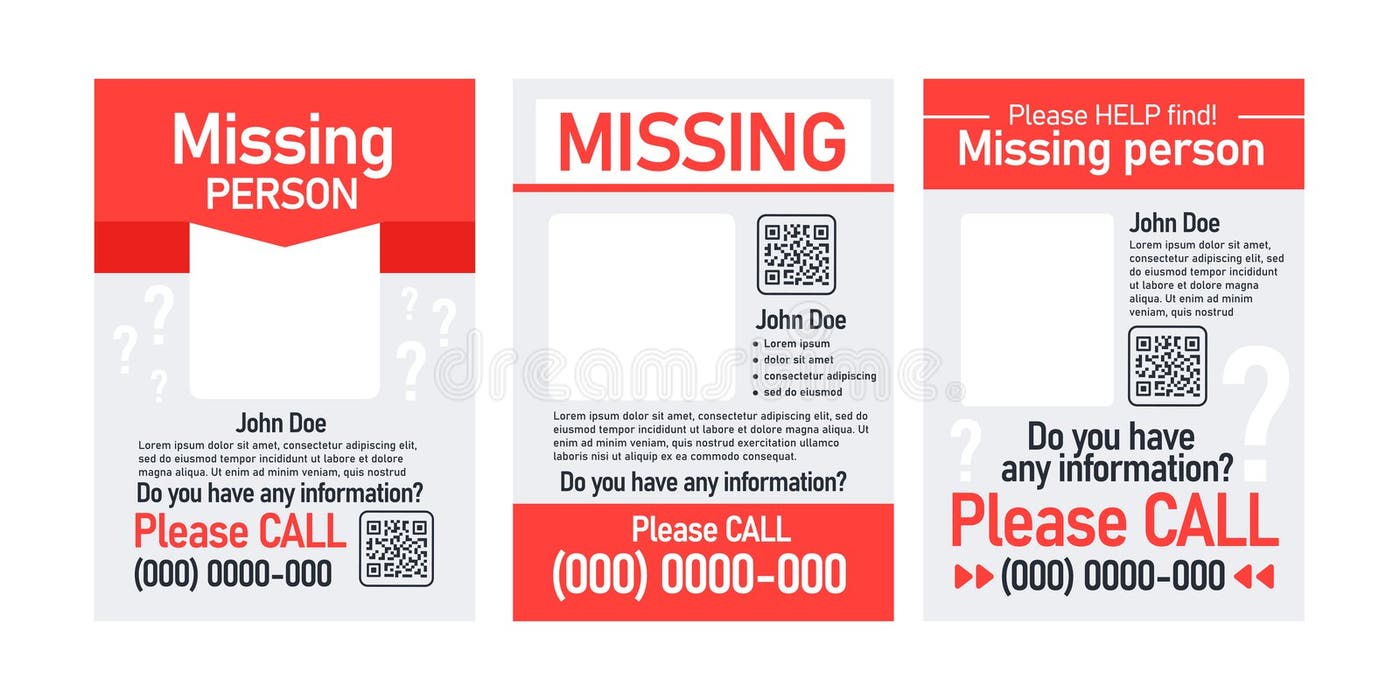 Missing Person Template Stock Illustrations – 246 Missing Person ...