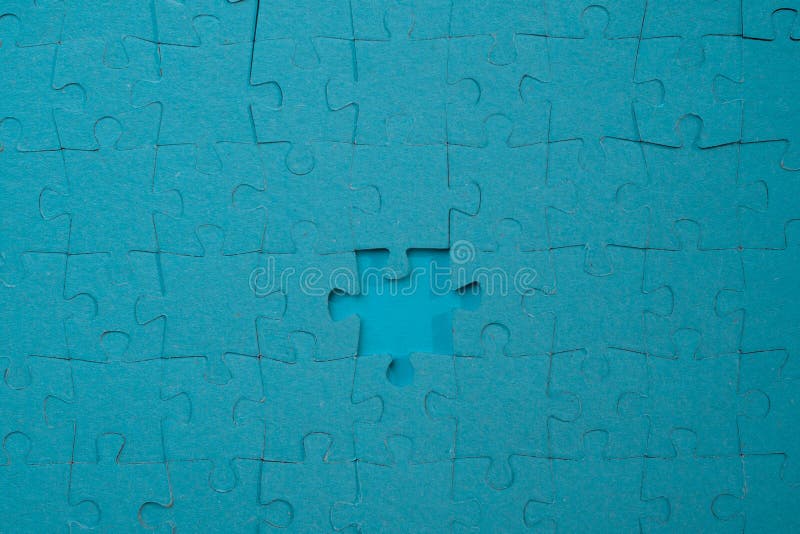 Missing Piece, an Assembled Puzzle with One Lost Element. Stock Photo ...