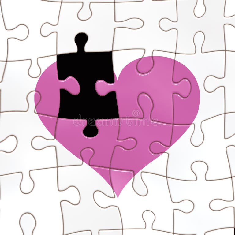 Heart Missing Piece Puzzle Stock Illustrations – 217 Heart Missing ...