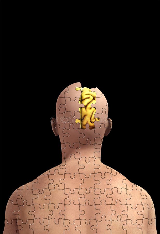 Missing Piece of Mind with Brain Stock Illustration - Illustration of ...