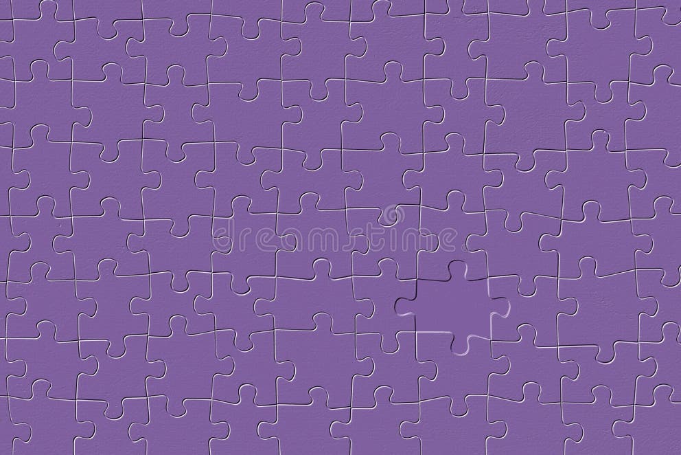 Missing Piece of a Violet Jigsaw Puzzle Stock Photo - Image of join ...
