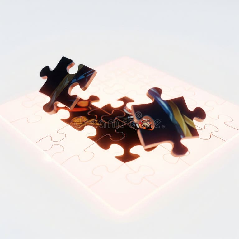Missing Pieces of the Puzzle on a Light Background. Space for Text ...