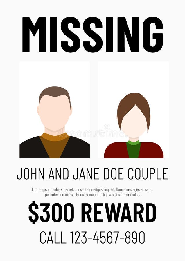 Missing Poster stock illustration. Illustration of background - 873785