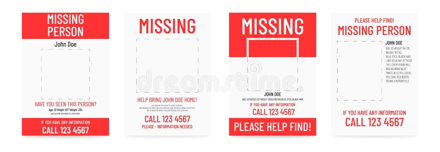 Blank Missing Poster Template Stock Illustrations – 65 Blank Missing ...