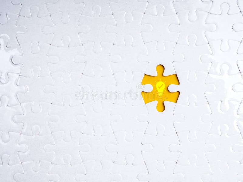Light Bulb Puzzle Icon Creative Thinking Problem Solving Innovation Concept Stock Photos - Free ...