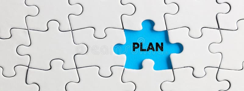 Missing Puzzle Piece with the Word Plan Stock Image - Image of copy ...