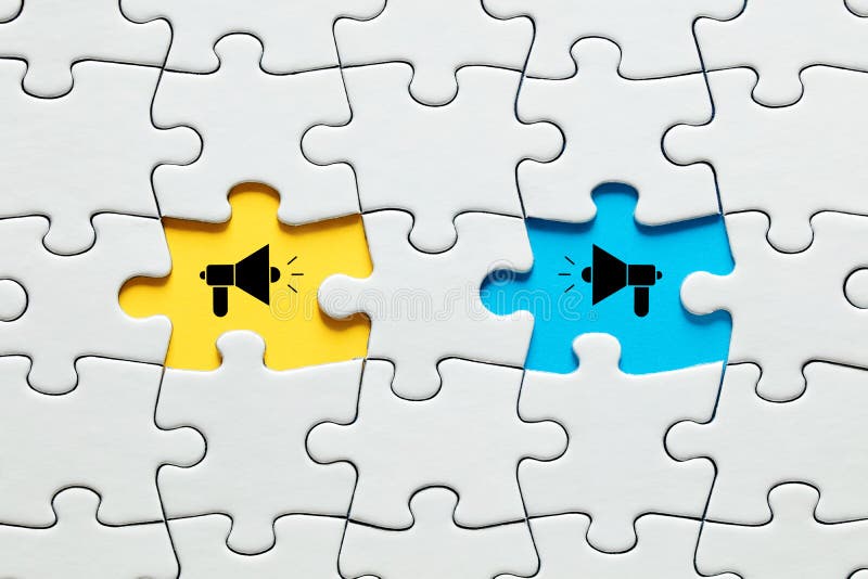 Two Puzzle Pieces are Connecting with the Message we Can. Teamwork ...