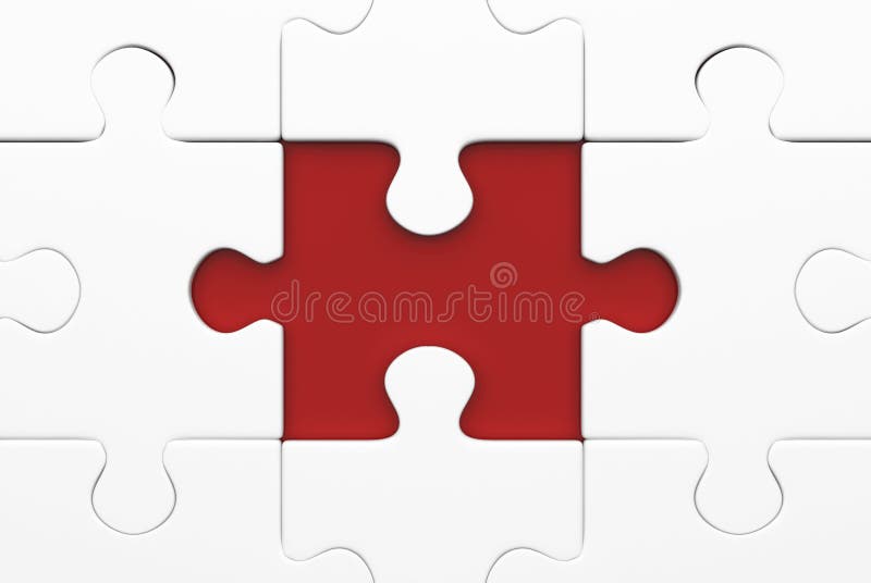 Missing puzzle red stock illustration. Illustration of playing - 35814832