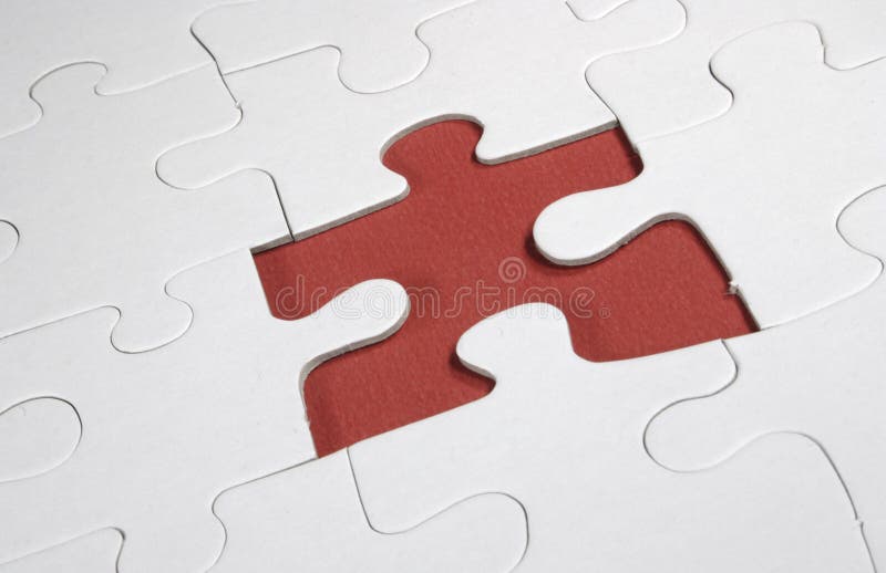 Missing Red Jigsaw Puzzle Piece Stock Image - Image of recruitment ...
