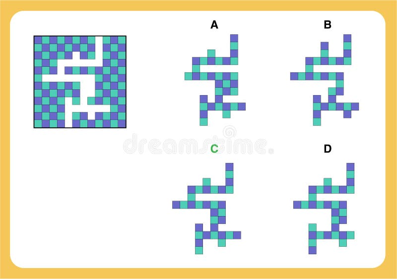 Missing Shape IQ Abstract Reasoning Test Stock Vector - Illustration of ...