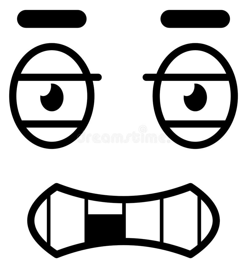 Missing Tooth Face Doodle. Comic Emotion Expression Stock Vector ...