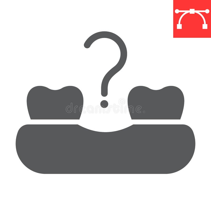 Missing Tooth Glyph Icon, Dental and Stomatolgy, Loose Tooth Sign ...