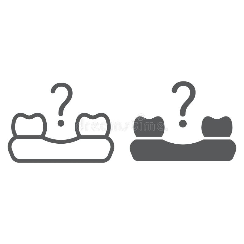 Missing Tooth Line Icon, Dental and Stomatolgy, Loose Tooth Sign Vector ...