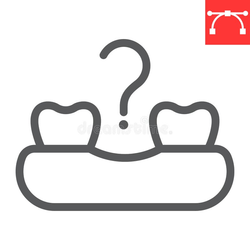 Missing Tooth Line Icon, Dental and Stomatolgy, Loose Tooth Sign Vector ...