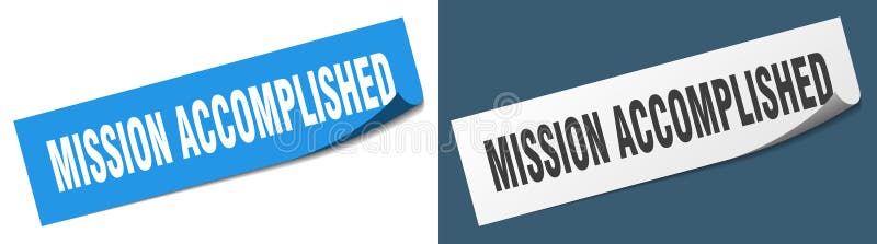 Mission Accomplished Sticker. Mission Accomplished Sign Set Stock ...