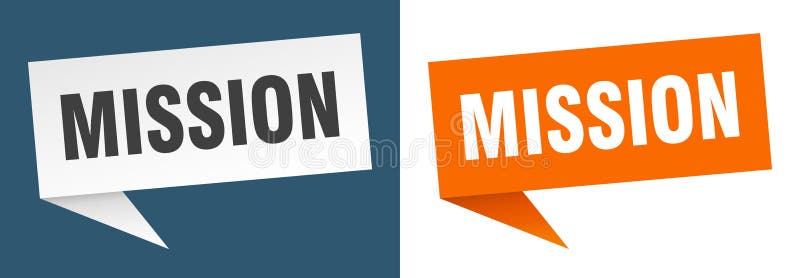Mission Banner. Mission Speech Bubble Label Set Stock Vector ...