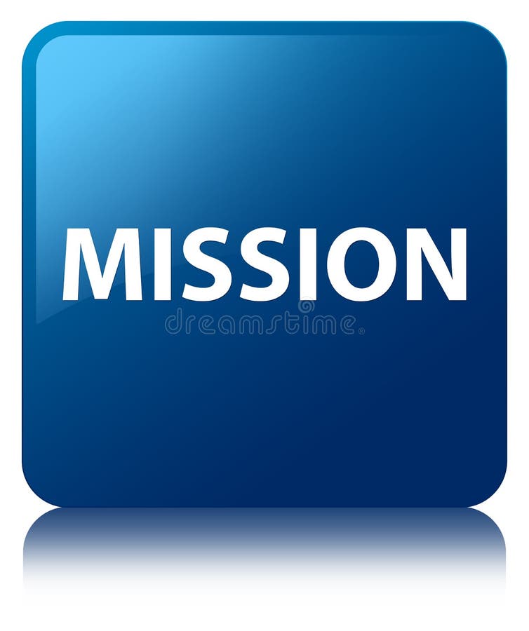 Mission blue square button stock illustration. Illustration of goal ...