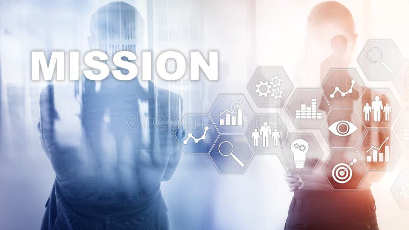 Mission Business Concept. Finacial Success Chart Concept on Virtual ...