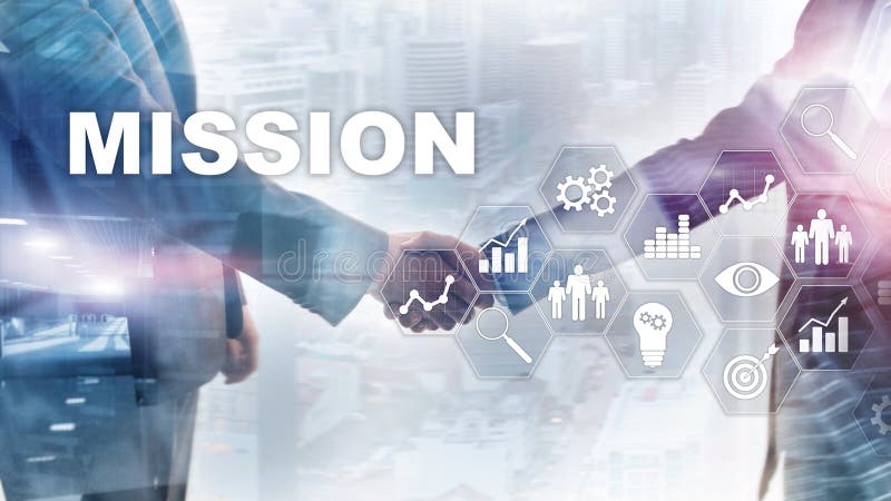 Mission Business Concept. Finacial Success Chart Concept on Virtual ...