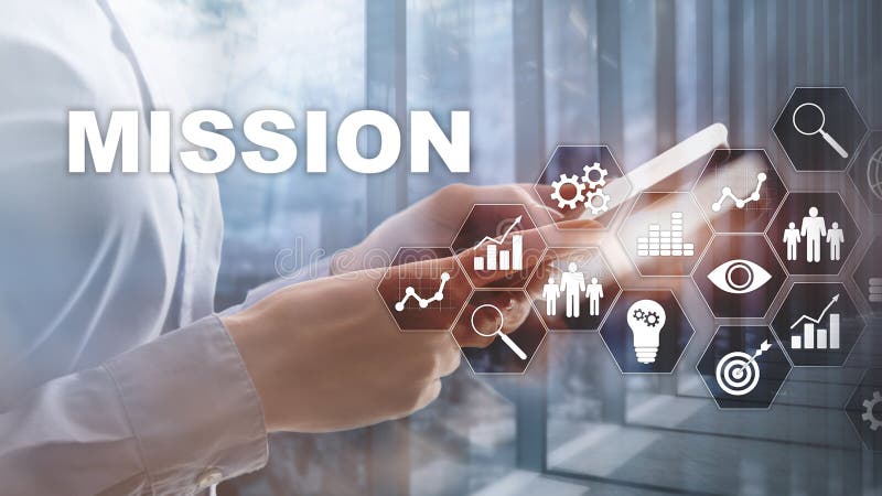 Mission Business Concept. Finacial Success Chart Concept on Virtual ...