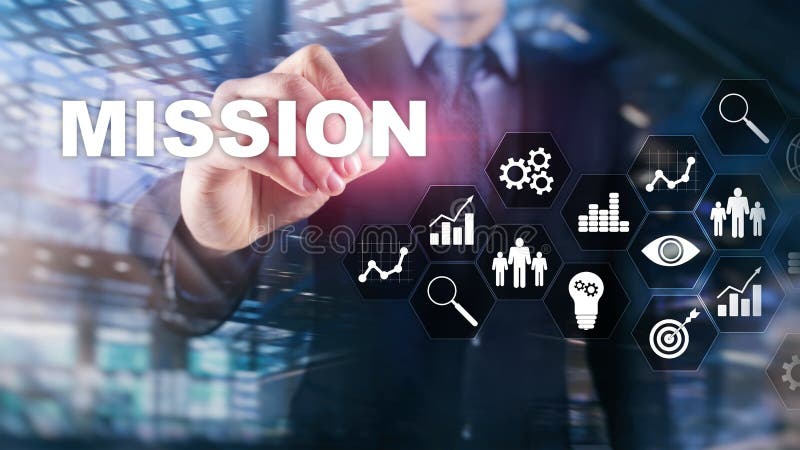 Mission Business Concept. Finacial Success Chart Concept on Virtual ...