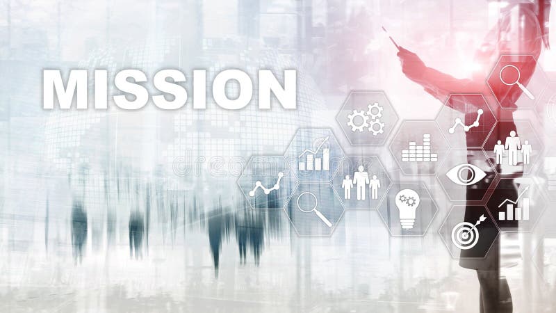 Mission Business Concept. Finacial Success Chart Concept on Virtual ...