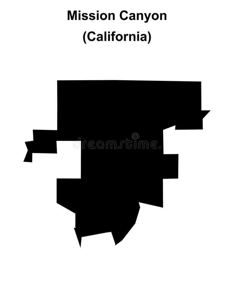 Mission Canyon outline map stock illustration. Illustration of boundary ...