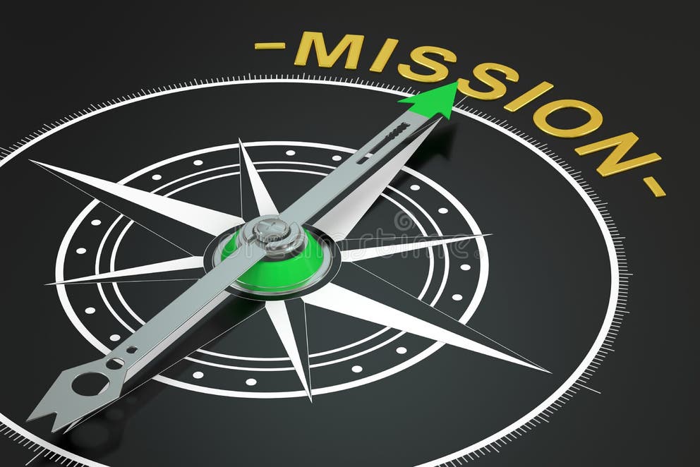 Mission Compass Concept, 3D Stock Illustration - Illustration of ...
