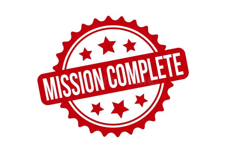 Mission Complete Rubber Stamp. Red Mission Complete Rubber Grunge Stamp ...