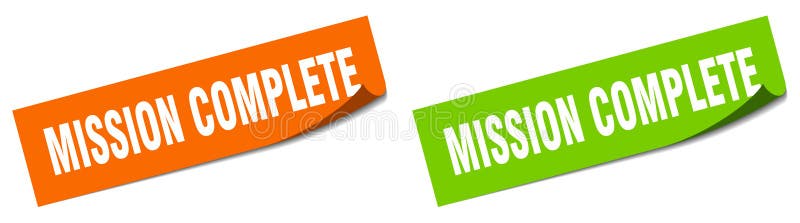 Mission complete sticker. stock vector. Illustration of sticker - 158775313