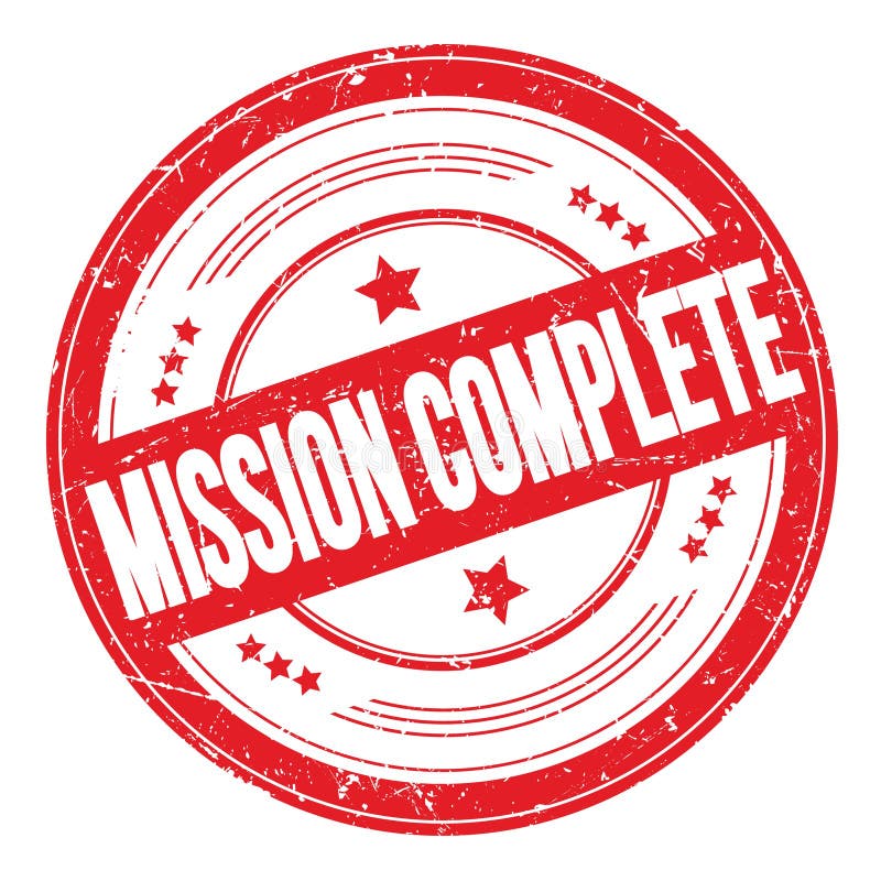 MISSION COMPLETE Text on Red Round Grungy Stamp Stock Illustration ...